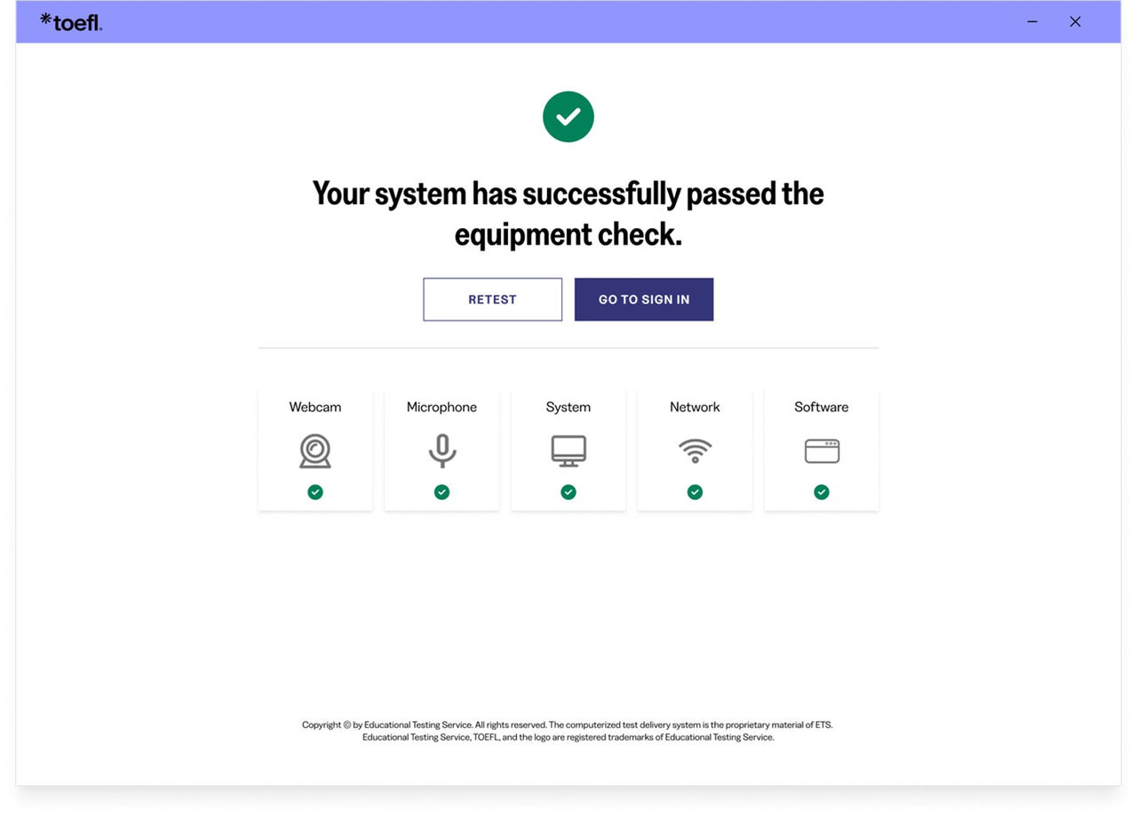 At Home Testing Requirements for the TOEFL iBT Test